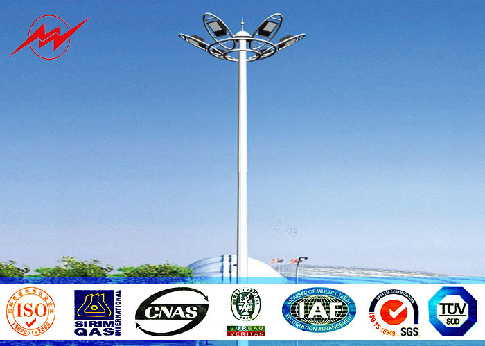 45m Galvanized High Mast Tower 100w - 5000w For Airport / Seaport ...